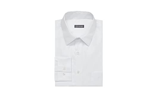 Van Heusen Men's Dress Shirt Regular Fit Poplin Solid, White, 16.5" Neck 34"-35" Sleeve