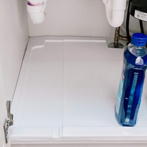 Vance Trimmable Under Sink Tray for Base Cabinets from 39 to 55 inches | Protects Cabinets from Leaks and Spills | Adjustable Spill Guard for Kitchen and Bathroom Sinks