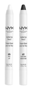 2 nyx jumbo eye pencil - set (604,601)milk,black bean