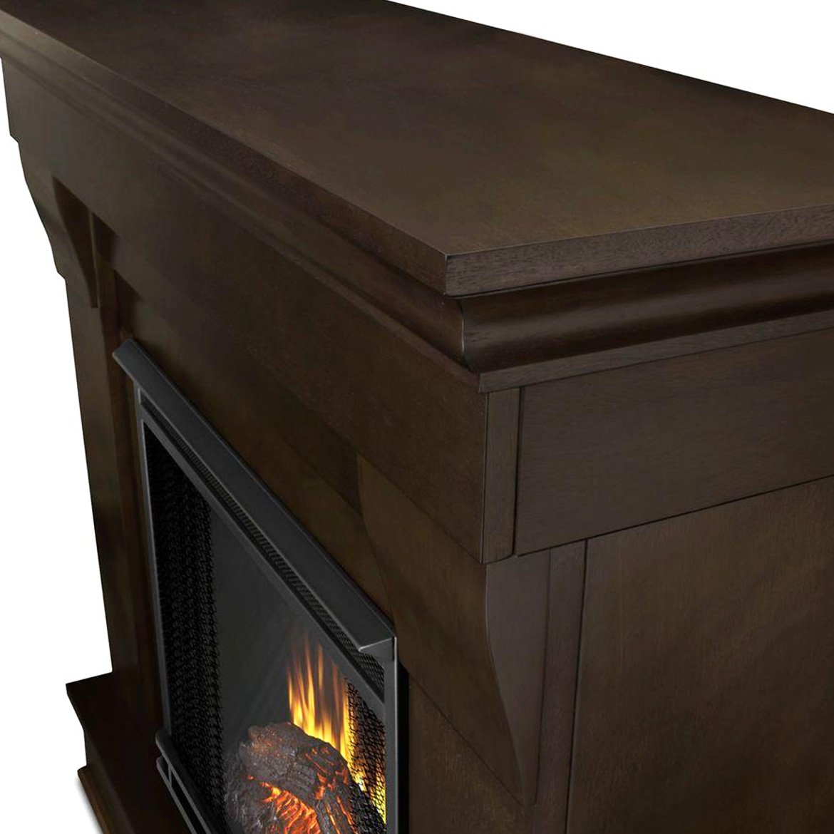 Real Flame 5910E-DW Chateau Fireplace, Small, Dark Walnut