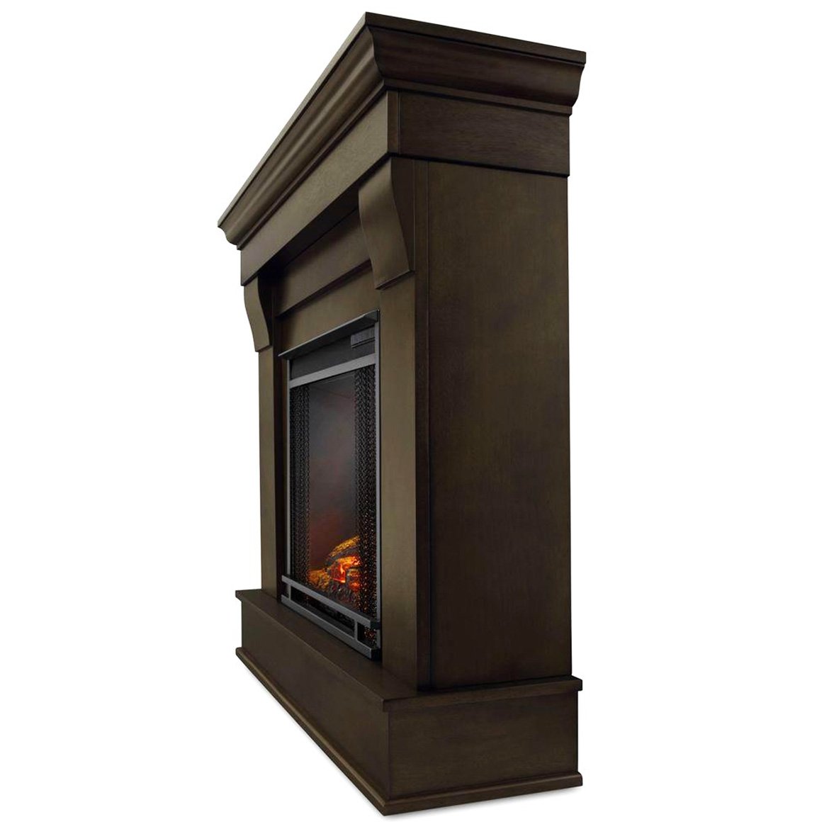 Real Flame 5910E-DW Chateau Fireplace, Small, Dark Walnut