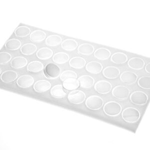 SE Clear Round Display Containers with Snap-On Lids and White Foam Fillers (Pack of 36) - GJ837W