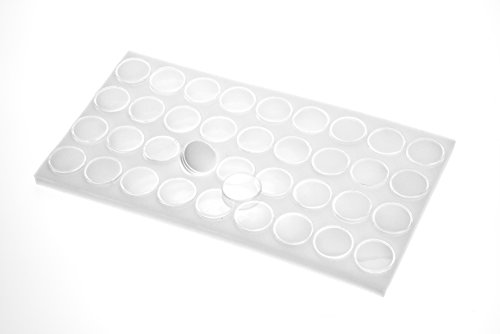 SE Clear Round Display Containers with Snap-On Lids and White Foam Fillers (Pack of 36) - GJ837W