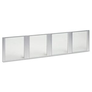 alera aleva301730 17 in. x 16 in. glass door set with silver frame for 72 in. wide hutch - clear (4-piece/set)