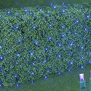 Novelty Lights 100 Purple LED Net Lights (4 FT X 6 FT), 5MM Lights, Green Wire, Outdoor Christmas Decoration, Bush Hedge Net Lighting