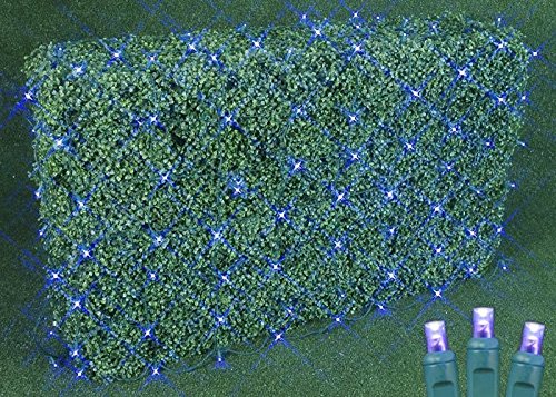 Novelty Lights 100 Purple LED Net Lights (4 FT X 6 FT), 5MM Lights, Green Wire, Outdoor Christmas Decoration, Bush Hedge Net Lighting