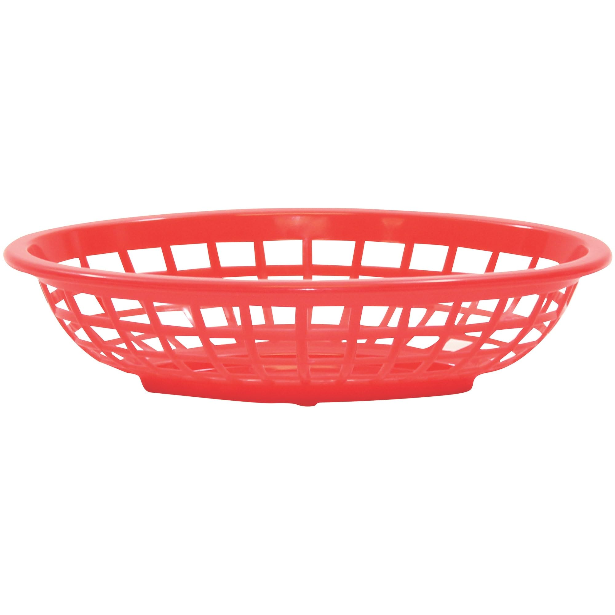 Tablecraft Red Polyethylene 7-3/4" Oval Side Order Basket