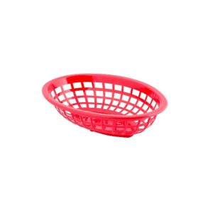 Tablecraft Red Polyethylene 7-3/4" Oval Side Order Basket