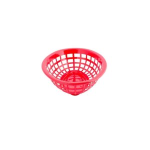 Tablecraft Red Polyethylene 7-3/4" Oval Side Order Basket