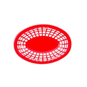 Tablecraft Red Polyethylene 7-3/4" Oval Side Order Basket