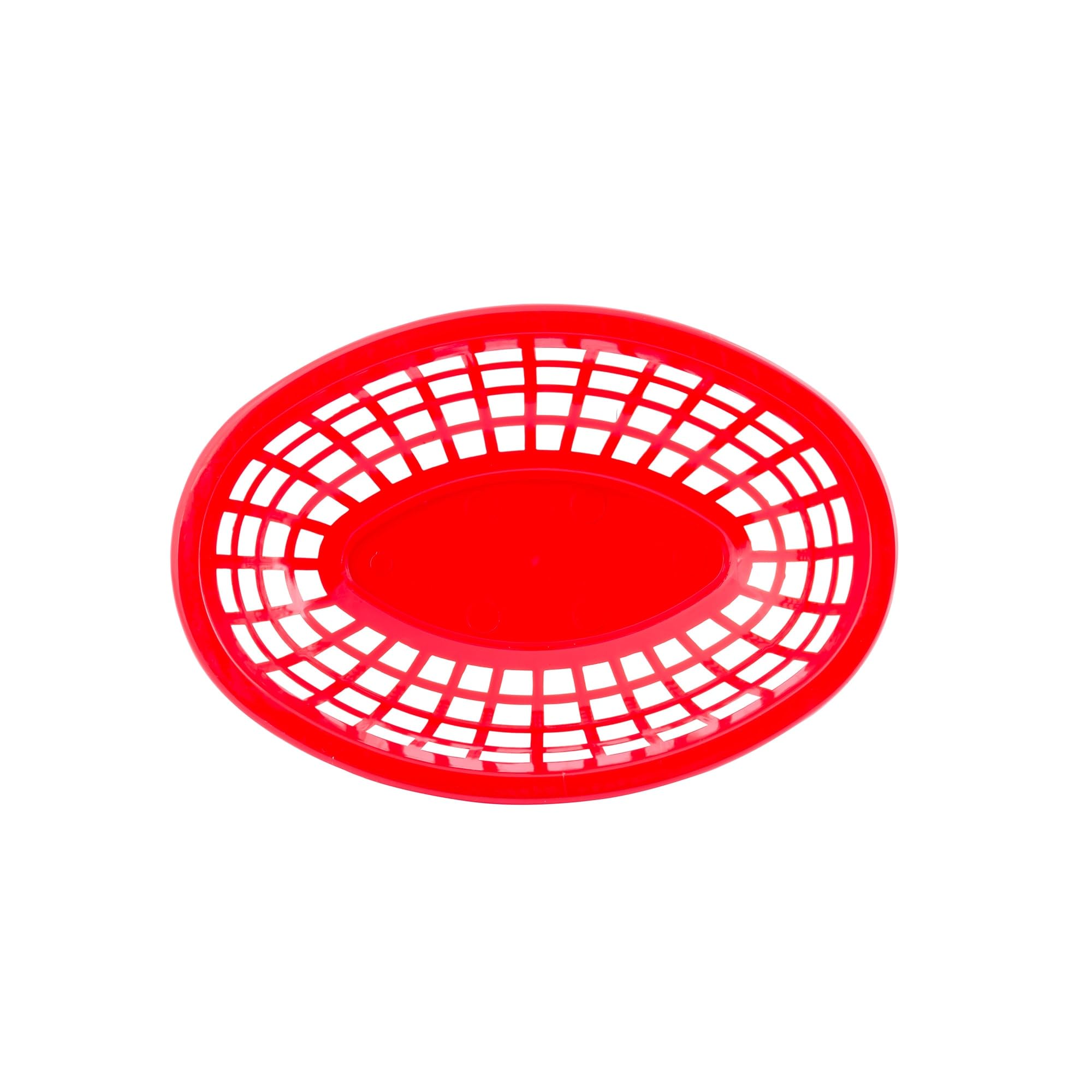 Tablecraft Red Polyethylene 7-3/4" Oval Side Order Basket