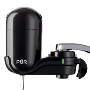 pur faucet mount water filtration system, black – vertical faucet mount for crisp, refreshing water, fm-2000b