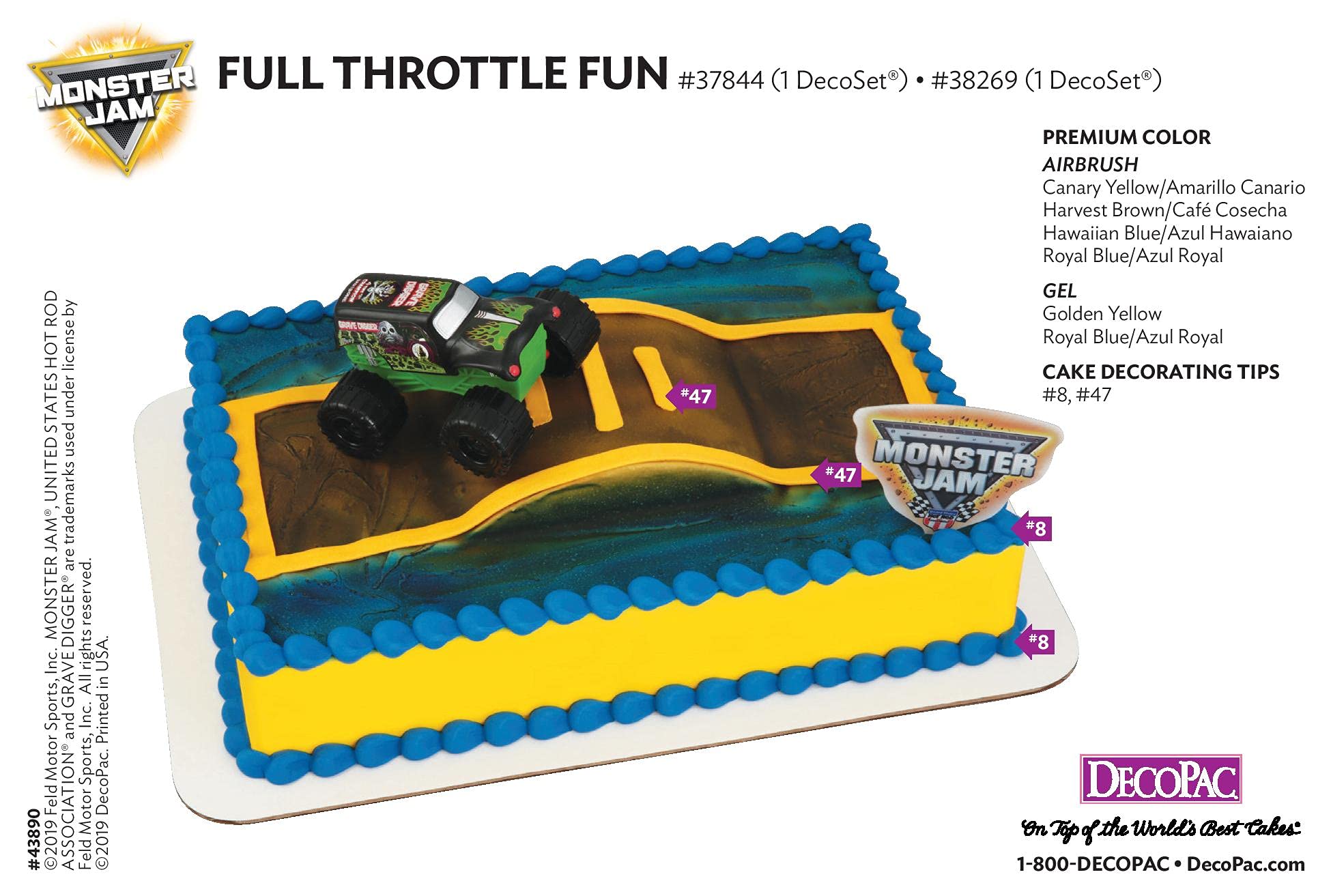 DecoSet Monster Jam Full Throttle Fun Cake Topper, 2-Piece Toppers Set with Keepsake Truck and DecoPic