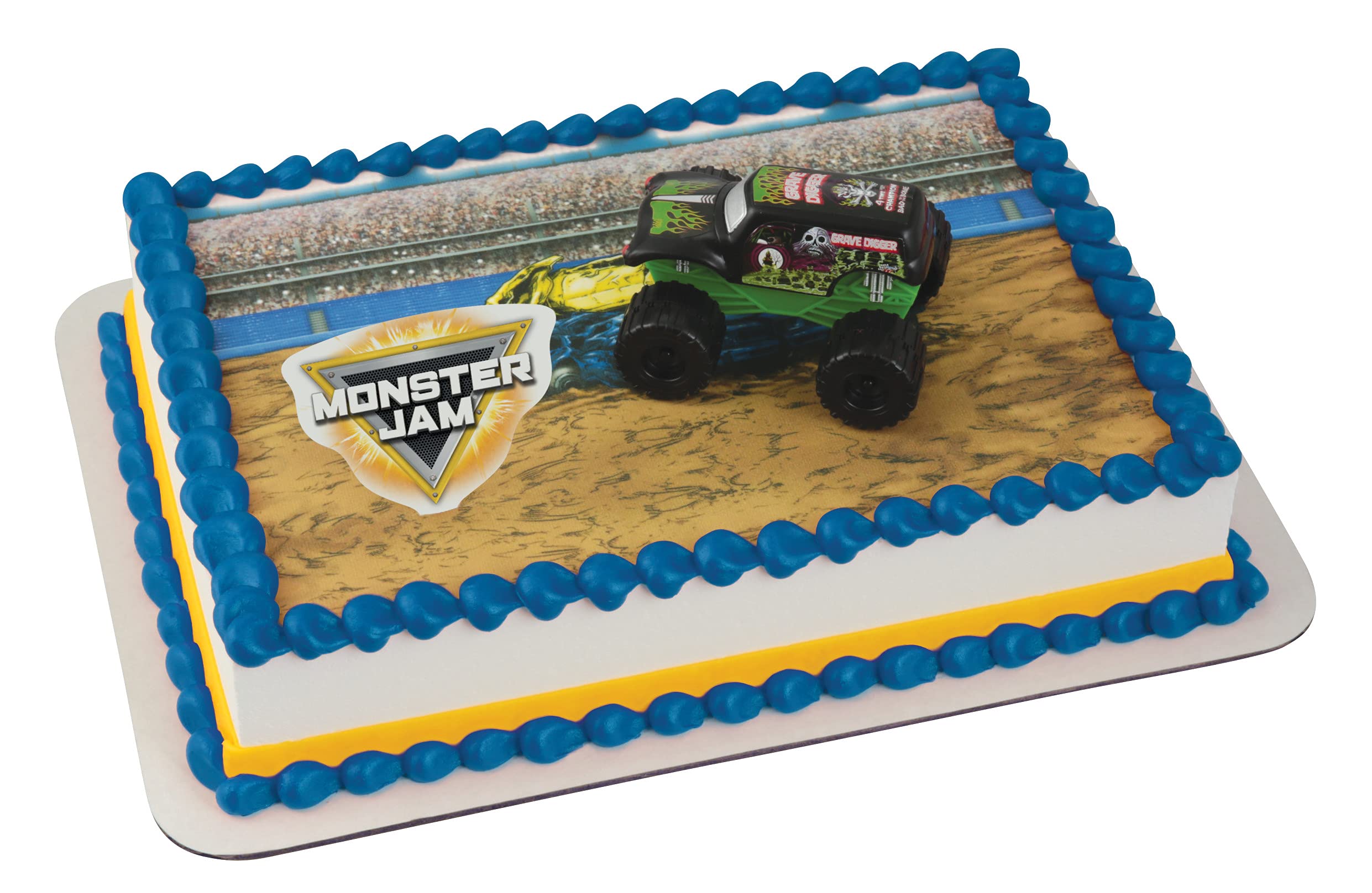 DecoSet Monster Jam Full Throttle Fun Cake Topper, 2-Piece Toppers Set with Keepsake Truck and DecoPic