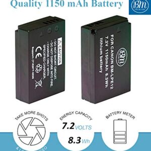 BM Premium LP-E12 Battery for Canon EOS-M, EOS M2, EOS M10, EOS M50, EOS M50 Mark II, EOS M100, EOS M200, SX70 HS, Rebel SL1 Digital Cameras