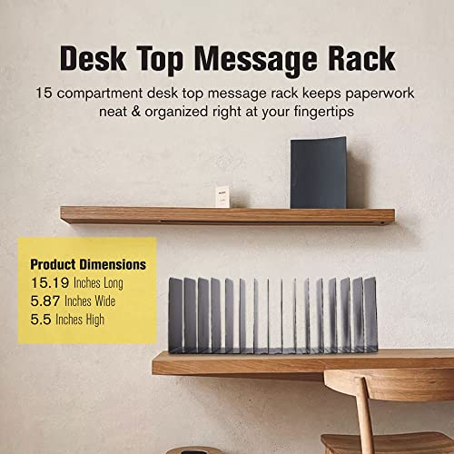 MMF Industries STEELMASTER Desk File Organizer | 15 Compartments | Scratch & Chip-Resistant Finish | Durable Steel Construction | Vertical File Organizer