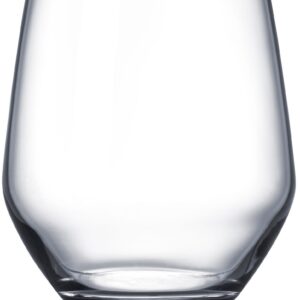 Circleware Basic Stemless White-Red Wine Drinking Glasses, Set of 4, 16 ounce, Limited Edition Glassware