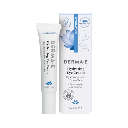 DERMA-E Hydrating Eye Cream – Firming and Lifting Hyaluronic Acid Treatment - Under Eye and Upper Eyelid Cream Reduces Puffiness and Appearance of Fine Lines, 0.5 oz