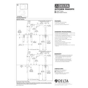 Delta Faucet Linden Single-Handle Kitchen Sink Faucet with Pull Out Sprayer, Arctic Stainless 4153-AR-DST, 12.38 x 5.00 x 12.38 inches