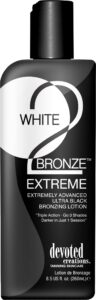 white 2 black extreme advance black bronzer 3 shades darker 8.5z by devoted creations