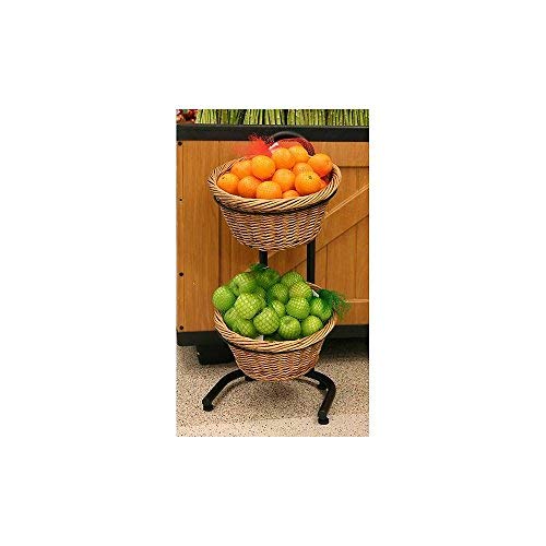 Two Basket Display, Black Powder Frame Basket, 31 x 15 x 16