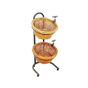 two basket display, black powder frame basket, 31 x 15 x 16