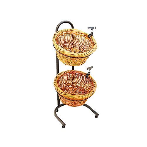 Two Basket Display, Black Powder Frame Basket, 31 x 15 x 16