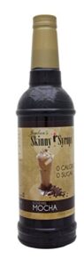 jordan's skinny syrups sugar free coffee syrup, mocha flavor drink mix, zero calorie flavoring for chai latte, protein shake, food, gluten free, keto friendly, 25.4 fl oz, 2 count