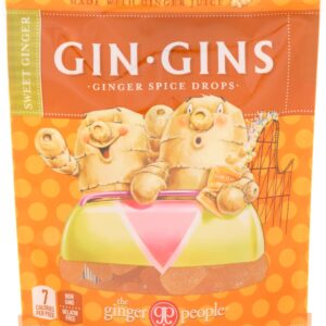 GIN GINS Spice Drops Ginger Candy by The Ginger People – Anti-Nausea and Digestion Aid, Individually Wrapped Healthy Candy – 3.5 oz Bags - Pack of 1