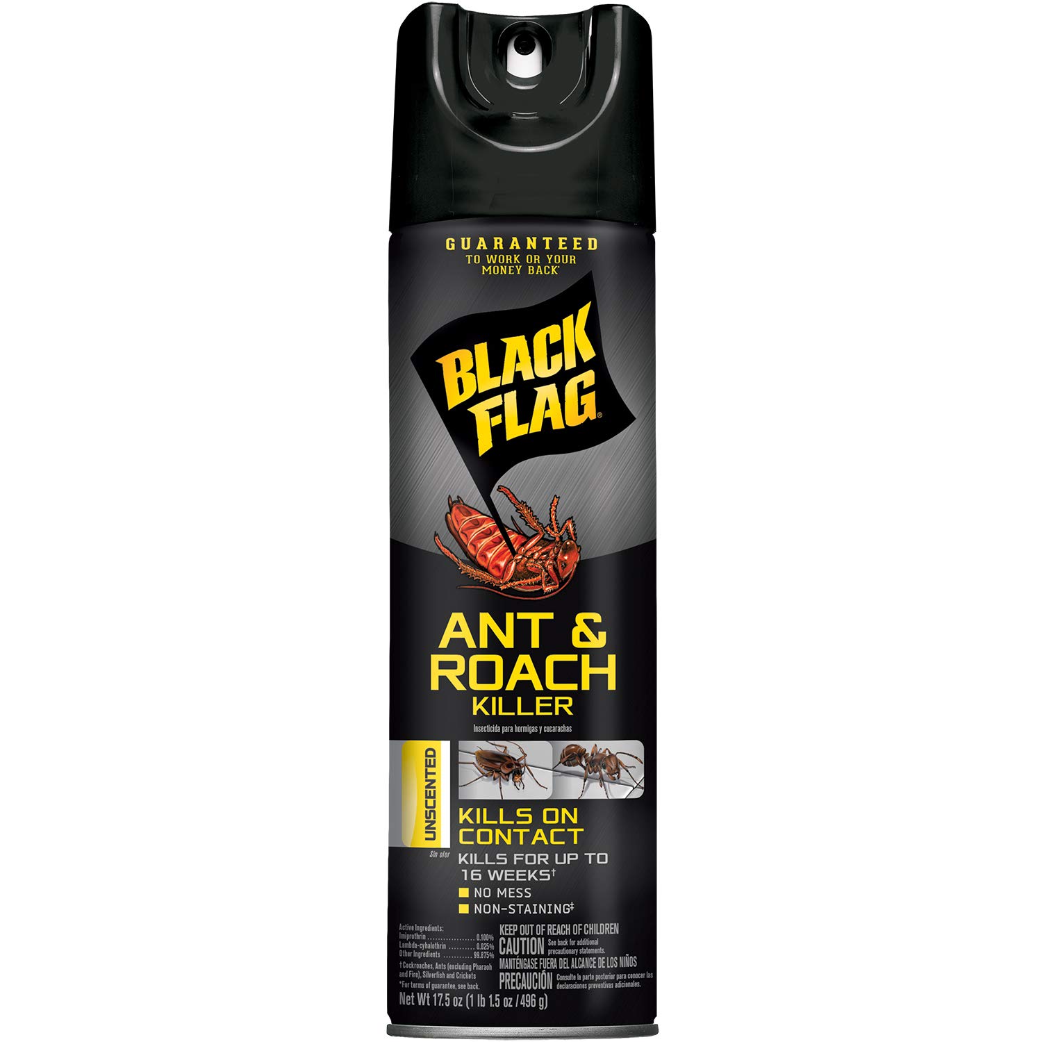 Black Flag Ant and Roach Killer 17.5 Ounces, Aerosol Spray, Unscented