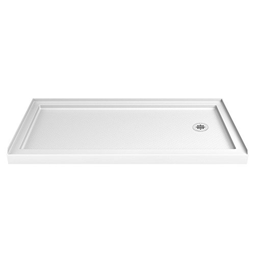 DreamLine SlimLine 30 in. D x 60 in. W x 2 3/4 in. H Right Drain Single Threshold Shower Base in White, DLT-1130602