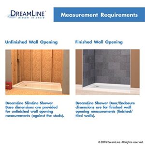 DreamLine SlimLine 30 in. D x 60 in. W x 2 3/4 in. H Right Drain Single Threshold Shower Base in White, DLT-1130602