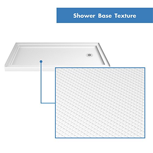 DreamLine SlimLine 30 in. D x 60 in. W x 2 3/4 in. H Right Drain Single Threshold Shower Base in White, DLT-1130602