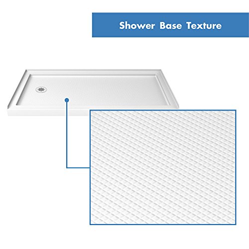 DreamLine SlimLine 32 in. D x 60 in. W x 2 3/4 in. H Left Drain Single Threshold Shower Base in White, DLT-1132601