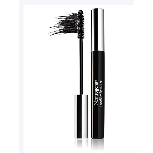 Neutrogena Healthy Lengths Mascara for Stronger, Longer Lashes, Clump-, Smudge- and Flake-Free Mascara with Olive Oil, Vitamin E and Rice Protein, Black 02,.21 oz