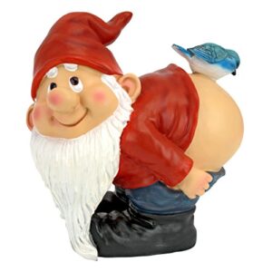 design toscano qm22997 loonie moonie garden gnome statue, medium, multicolored