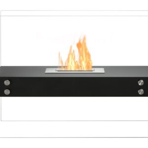 Freestanding Ventless Bio Ethanol Fireplace - Vitrum H Black | Ignis