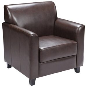 flash furniture hercules diplomat series brown leathersoft chair