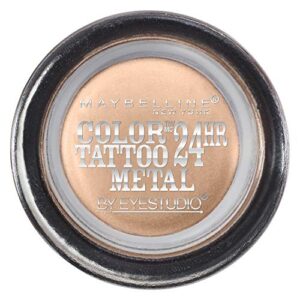 maybelline new york eyestudio colortattoo metal 24hr cream gel eyeshadow, barely branded, 0.14 ounce (1 count)