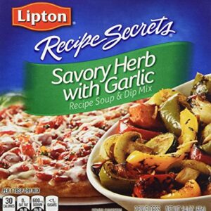 Lipton Recipe Secrets Soup and Dip Mix For a Delicious Meal Savory Herb with Garlic Great With Your Favorite Recipes, Dip or Soup Mix 2.4 Ounce (Pack of 12)