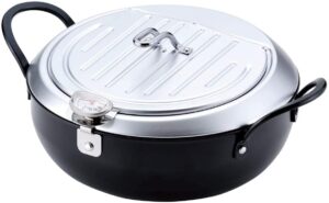 wahei freiz tm-9090 tempura pot, imono koji from tsubamesanjo, 9.4 inches (24 cm), iron lid, induction compatible, made in japan