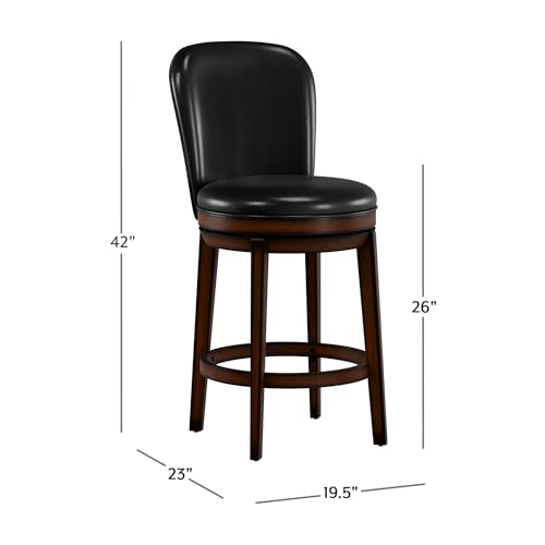 Hillsdale Victoria Swivel Bar Stool, Counter Height, Dark Chestnut