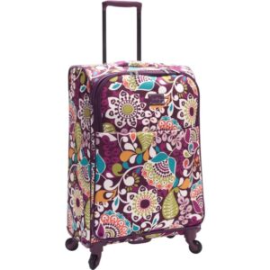 vera bradley 27" spinner rolling luggage in plum crazy