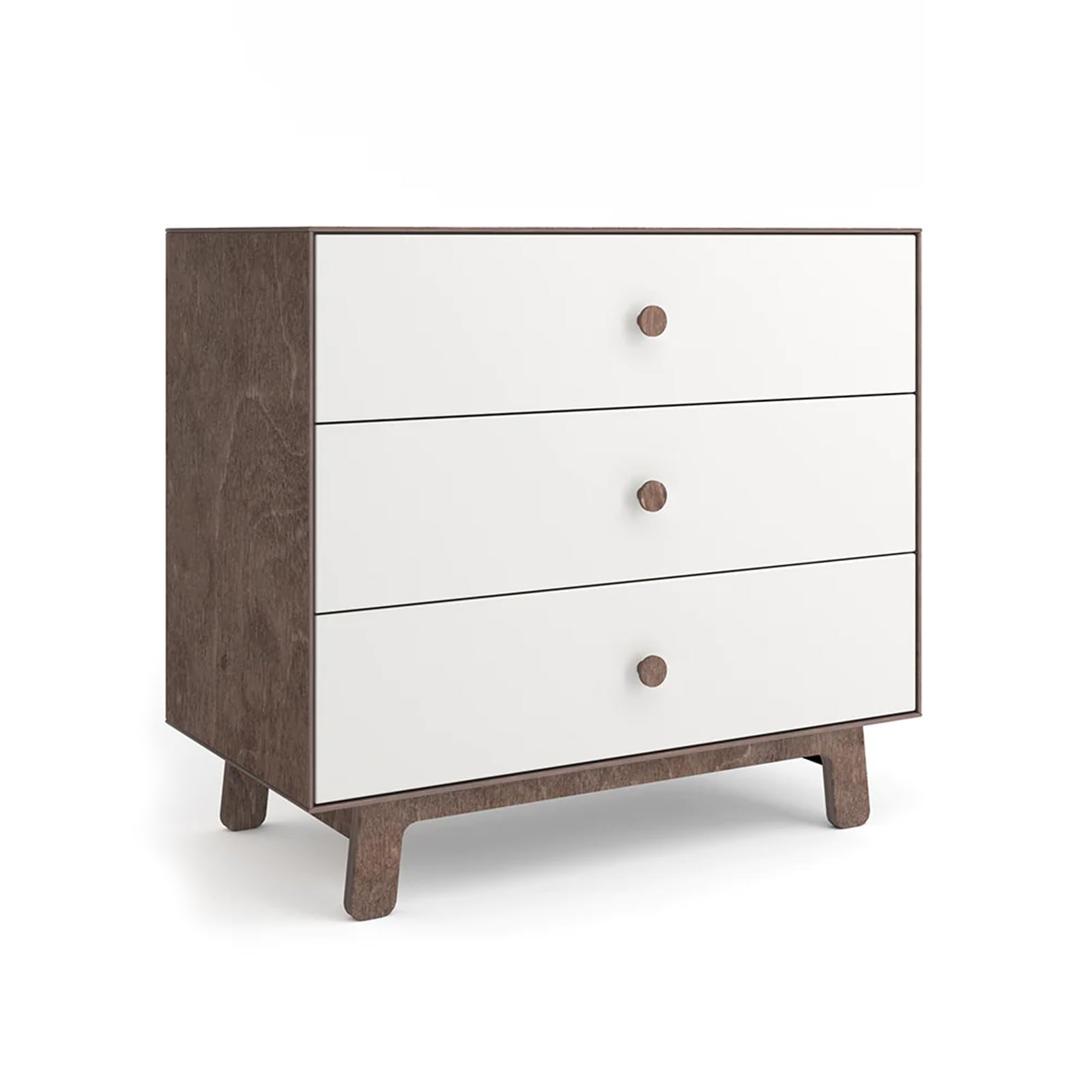 OEUF Sparrow 3 Drawer Dresser - Walnut/White