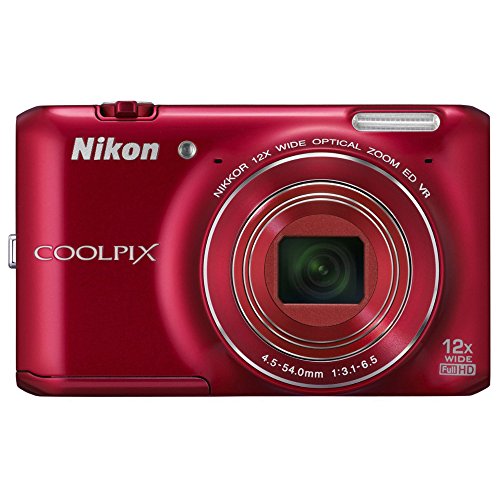 Nikon COOLPIX S6400 16 MP Digital Camera with 12x Optical Zoom and 3-inch LCD (Red)