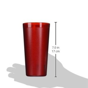 New Star Foodservice 46489 Tumbler Beverage Cup, Stackable Cups, Break-Resistant Commercial SAN Plastic, (20 oz, Red) Set of 12