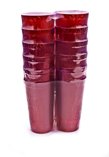 New Star Foodservice 46489 Tumbler Beverage Cup, Stackable Cups, Break-Resistant Commercial SAN Plastic, (20 oz, Red) Set of 12