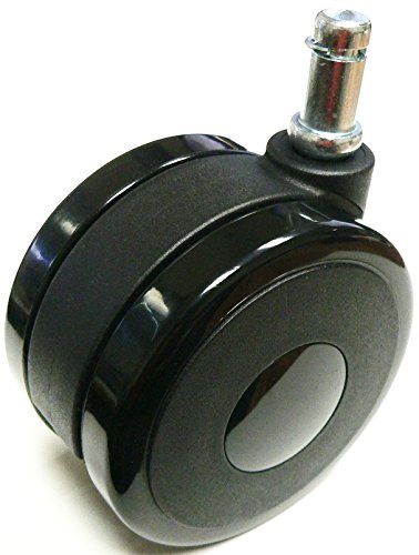 Oajen 4" 100mm Twin Soft Wheel Caster 5 Pack, Furniture Wheel, 7/16" x 7/8" 11mm x 22mm Grip Ring for Office Chair, Won't Damage Hardwood Floors