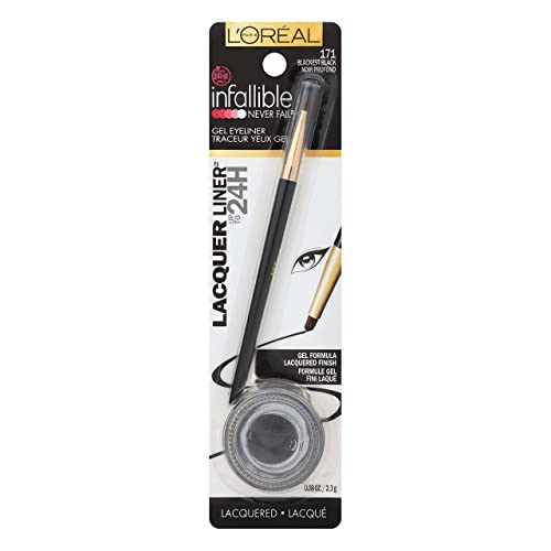 Loreal Paris Infallible Never Fail Lacquer Liner Blackest Black 171 Eyeliner Gel -- 2 per case.