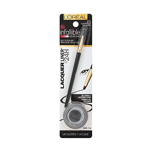 Loreal Paris Infallible Never Fail Lacquer Liner Blackest Black 171 Eyeliner Gel -- 2 per case.